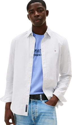 Tommy Jeans Herren TJM Slim Oxford EXT Dm0Dm20668 L/S Shirt, Blue (Nordic Iris/Stripes), XL