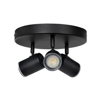 Eglo Deckenlampe 3-flammig Consuma 1, runder Deckenstrahler f&uuml;r Wohnzimmer und Badezimmer, Deckenleuchte mit 3 Spots, Stahl in Schwarz, GU10 Fassung, IP44