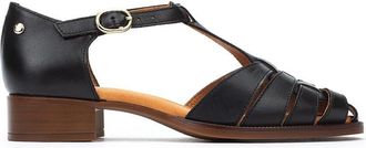 Pikolinos Halboffene Schuhe in Leder Valencia f&uuml;r Frauen Farbe Black