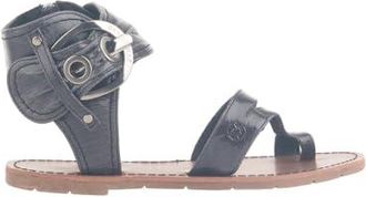 Chattawak FEMME SANDALE PLATE AVEC BOUCLE CHEVILLE MODE ET PASSE-POUCE PENSEE NOIR, 39