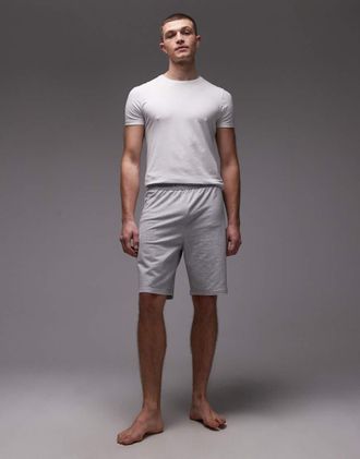 Lacoste Shorts aus Jersey in Grau mit Logobund