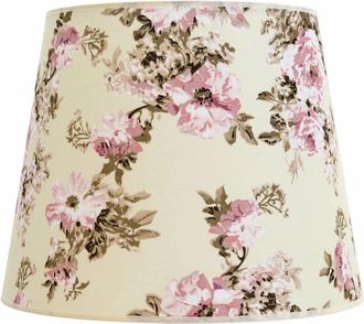 Licht-Erlebnisse Stoff Lampenschirm Stehlampe Weiß Rosa Konisch Blumen