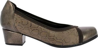 Doctor Cutillas Doctor CUTILLAS - Chaussures pour femme, salon avec talon large de 4 cm, simple, classique, semelle amovible, avec brillance pour femme, marron, 38 EU