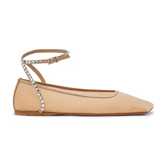 Amina Muaddi Beige Wei&szlig;e Ballerinas - - Shoes - Damen - Beige - 37 1/2 EU