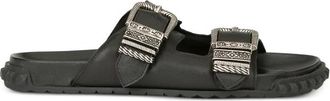 Ash Ash, Femme, Chaussures, Noir, Taille: 39 EU Slider en cuir &agrave; double boucle