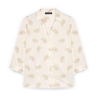 Fiorella Rubino Viskoses Hemd mit Paisleystickerei - - Blouses & Shirts - Damen - Wei&szlig; - 6XL