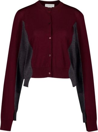 Stella McCartney Femme, Pulls, Rouge, Taille: 40 FR Color-Block Wool Cardigan