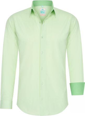 Rusty Neal Herren-Hemd Pastellfarben Premium Slim Fit Langarm Cotton-Stretch Kontrast Hemd Business-Hemden Freizeithemd 66, Gr&ouml;&szlig;e:L, Farbe:Mint