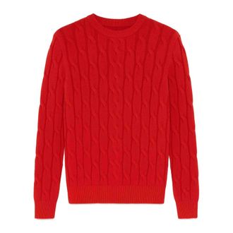 Jacob Cohen Cashmere Zopfmuster-Pullover - - Knitwear - Herren - Rot - M