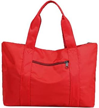 Generic Sac &agrave; bandouli&egrave;re portable en nylon pour homme et femme Grande capacit&eacute;, Rouge, Taille unique