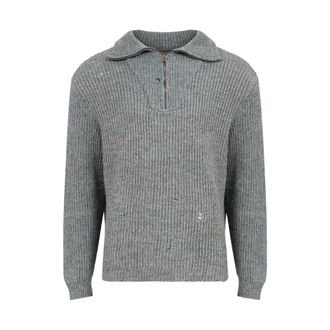 Maison Margiela Homme, Pulls, Gris, Taille: M SweaT-shirt en maille Shetland