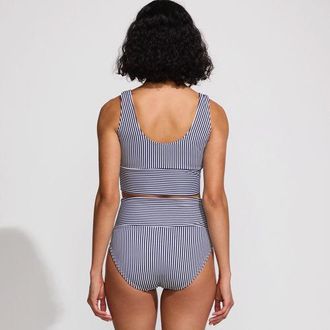 Lands End Midkini-Set, Damen, Gr&ouml;&szlig;e:32-34 regular, Blau, Elasthan/Metall/Nylon-Mischung, by Lands End