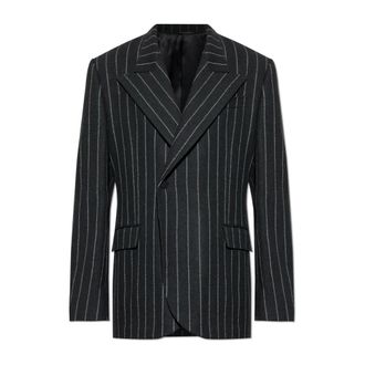 Dolce & Gabbana Homme, Vestes, Noir, Taille: L Pinstripe Motif Blazer