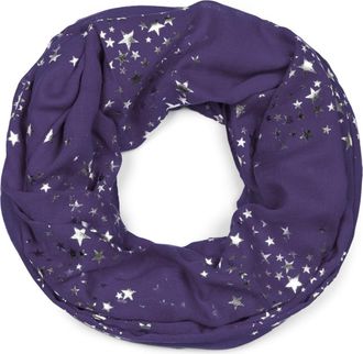 styleBREAKER Schlauchschal Loop Schal mit Metallic Sterne Print