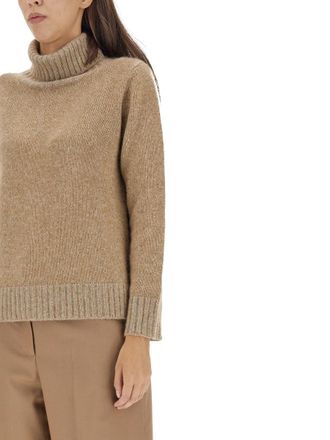Fabiana Filippi Wool Jersey High Neck Pullover - Beige