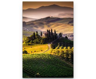 Paul Sinus Art Leinwandbilder | Bilder Leinwand 90x60cm toskanische Landschaft - Italien