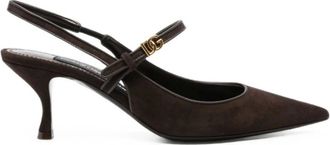 Dolce & Gabbana Femme, Chaussures, Brun, Taille: 37 1/2 EU Escarpins Slingback en Daim