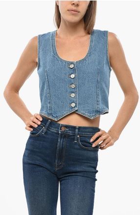 Givenchy Denim Vest Top with Back Martingale size 40