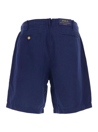Polo Ralph Lauren Mens Bermuda Shorts Blue Linen-Cotton