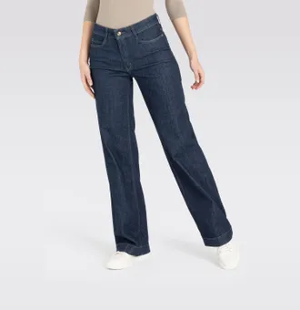 MAC Broeken Weite Jeans MAC WIDE, Damen, Gr. 34, L&auml;nge 32, blau (fashion rinsed), Denim/Jeans, Obermaterial: 91% Baumwolle, 7% Elastomultiester, 2% Elasthan, bequ