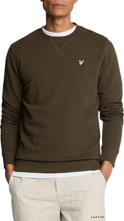 Lyle & Scott Hommes Sweat-Shirt Délavé Col Ras du Cou Vert Olive L