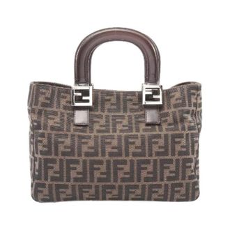 Fendi Pre-owned Zucca Canvas Leather Handbag - - Pre-owned - Damen - Braun - ONE SIZE
