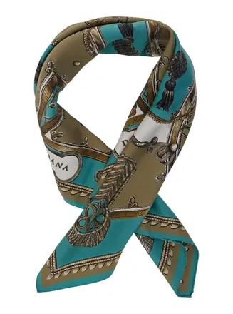 Dolce & Gabbana Mens Silk Scarf Green Scarfs