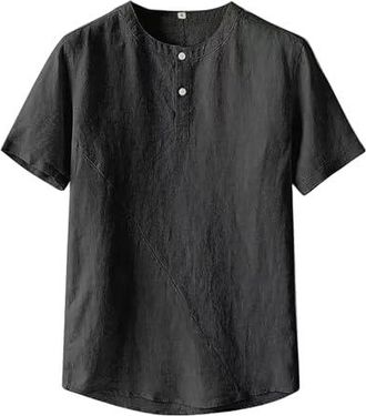 Generic Chemise en lin pour homme - Chemise d&eacute;t&eacute; d&eacute;contract&eacute;e - Pour l&eacute;t&eacute; - Plage - Chemise de loisirs - &Eacute;l&eacute;gante chemise de vacances - Chemise &agrave; manches long