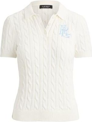Ralph Lauren Pull mailles torsad&eacute;es col polo en coton