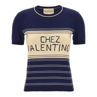 Valentino Garavani T-Shirts - - Knitwear - Damen - Blau - M
