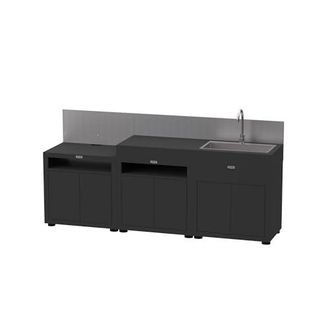 Le Marquier Cuisine 3 Elements avec Credences - Noir