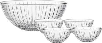 Spiegelau & Nachtmann Schalen-Set Milano, Salatschalen aus Glas, 4 kleine Schalen &oslash; 13 cm / 1 gro&szlig;e Schale &oslash; 24,5 cm, sp&uuml;lmaschinenfest, Schalenset im Geschenkk