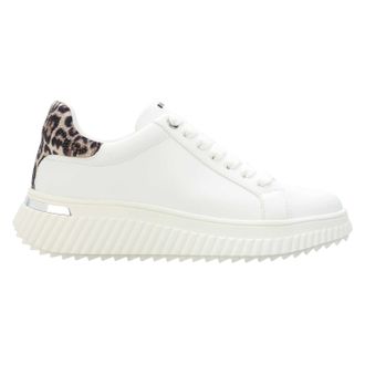 DKNY Lobeco Sneaker f&uuml;r Damen, Leder, Zum Schn&uuml;ren, Klobige Plattform (Wei&szlig;)