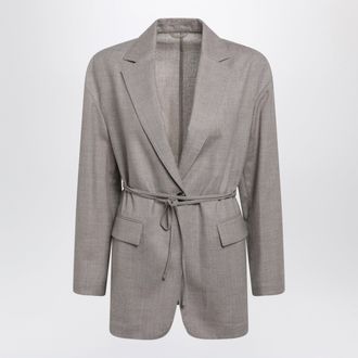 Brunello Cucinelli Zweireihiger melierter Blazer in Schurwolle