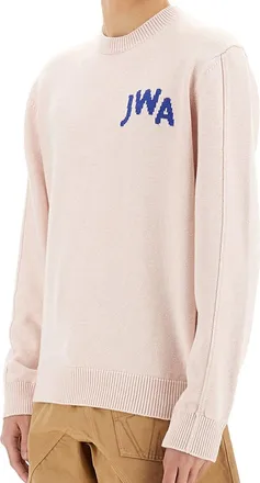 J.W.Anderson Logo Cotton-Cashmere Sweater - Pink
