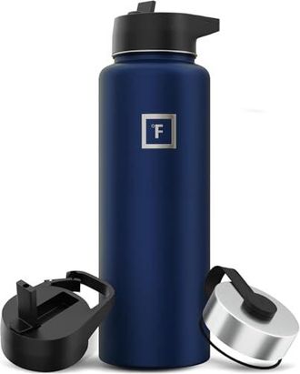 Iron Flask Gourde Isotherme avec Paille - 650/950/1200/1800 ml - Inox &Eacute;tanche Bouteille deau Isotherme &agrave; Double Paroi Sans BPA - Sport Gym Voyage Enfant