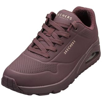 Skechers Damen UNO Stand On Air Turnschuhe, Burgundy Duraleather/Mesh, 38 EU