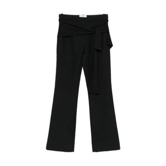 Coperni Femme, Pantalons, Noir, Taille: 36 FR Pantalon Noir Évasé avec Ceinture à Nouer