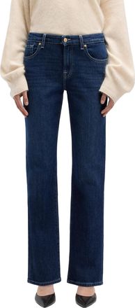 7 For All Mankind Womens Calie Straight Oceandrift Jeans, Dark Blue, 27W