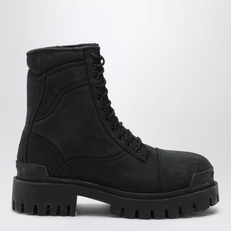 Balenciaga Black Combat Strike cotton-canvas boots