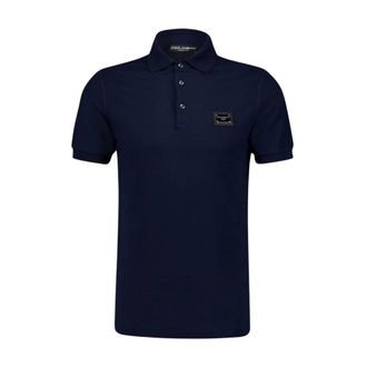 Dolce & Gabbana Blaues Piqu&eacute; Polo Shirt - - Tops - Herren - Blau - S
