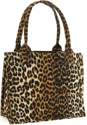 Ganni Leopard Tote Bag - Brown