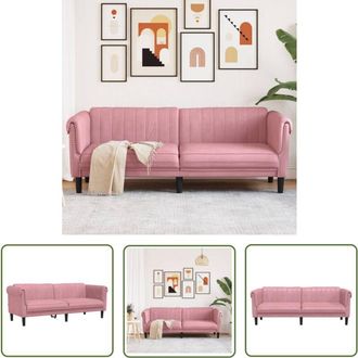 vidaXL The Living Store - Sofa 3-Sitzer Rosa Samt - Samtsofa - Rosa Sofa - Wohnzimmersofa - 3-Sitzer Sofa - Gem&uuml;tliches Sofa