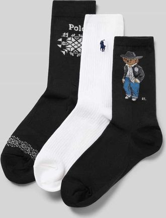 Polo Ralph Lauren Socken mit B&auml;renmotiv im 3er-Pack