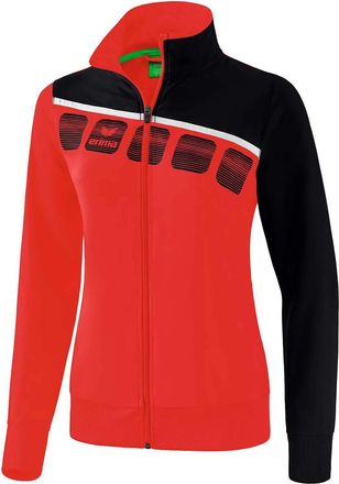 Erima Damen 5-C Präsentationsjacke, rot/schwarz/weiß, 34
