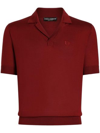 Dolce & Gabbana polo à logo brodé - Rouge