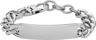 Fossil Drew Herrenarmband aus Edelstahl mit Karabinerverschluss, Silberfarben