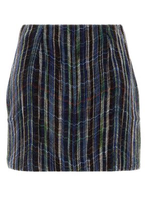 Missoni Womens Embroidered Wool Blend Mini Skirt Multiblu Exterior: Viscose Gonne