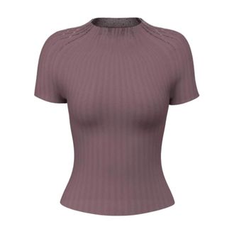 Guess Perilla Sheer Yoke Top - - Knitwear - Damen - Lila - XS