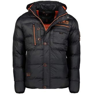 Geographical Norway Citernier Men - Warme Daunenjacke Gesteppt Mann Herbst Winter - Warme Manteljacke - Windjacke Windschnitt Langarm Polsterung - Männer (Schwarz XL)